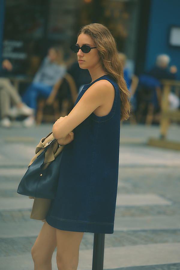 MAEVE Sleeveless Denim Mini Dress